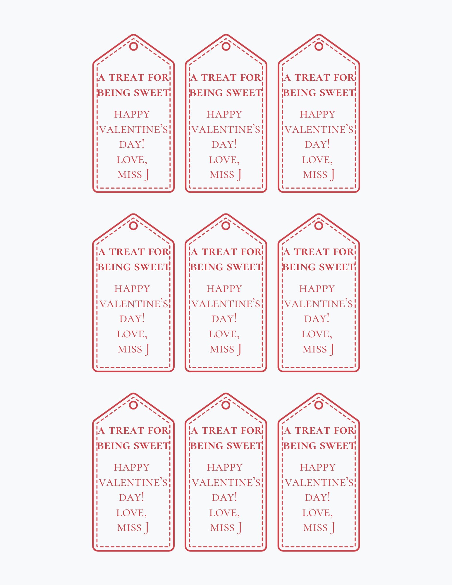 Printable Classroom Valentine Treat Tag From Teacher to Student - Etsy