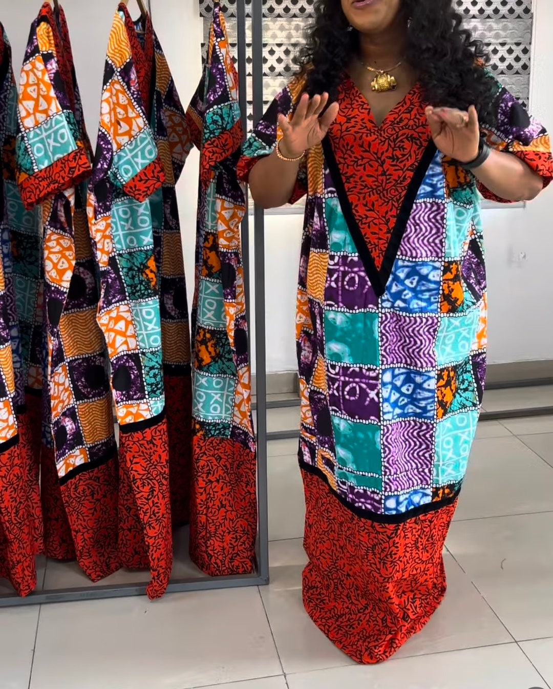 Nigeria Multicolor Pattern Dress - Etsy