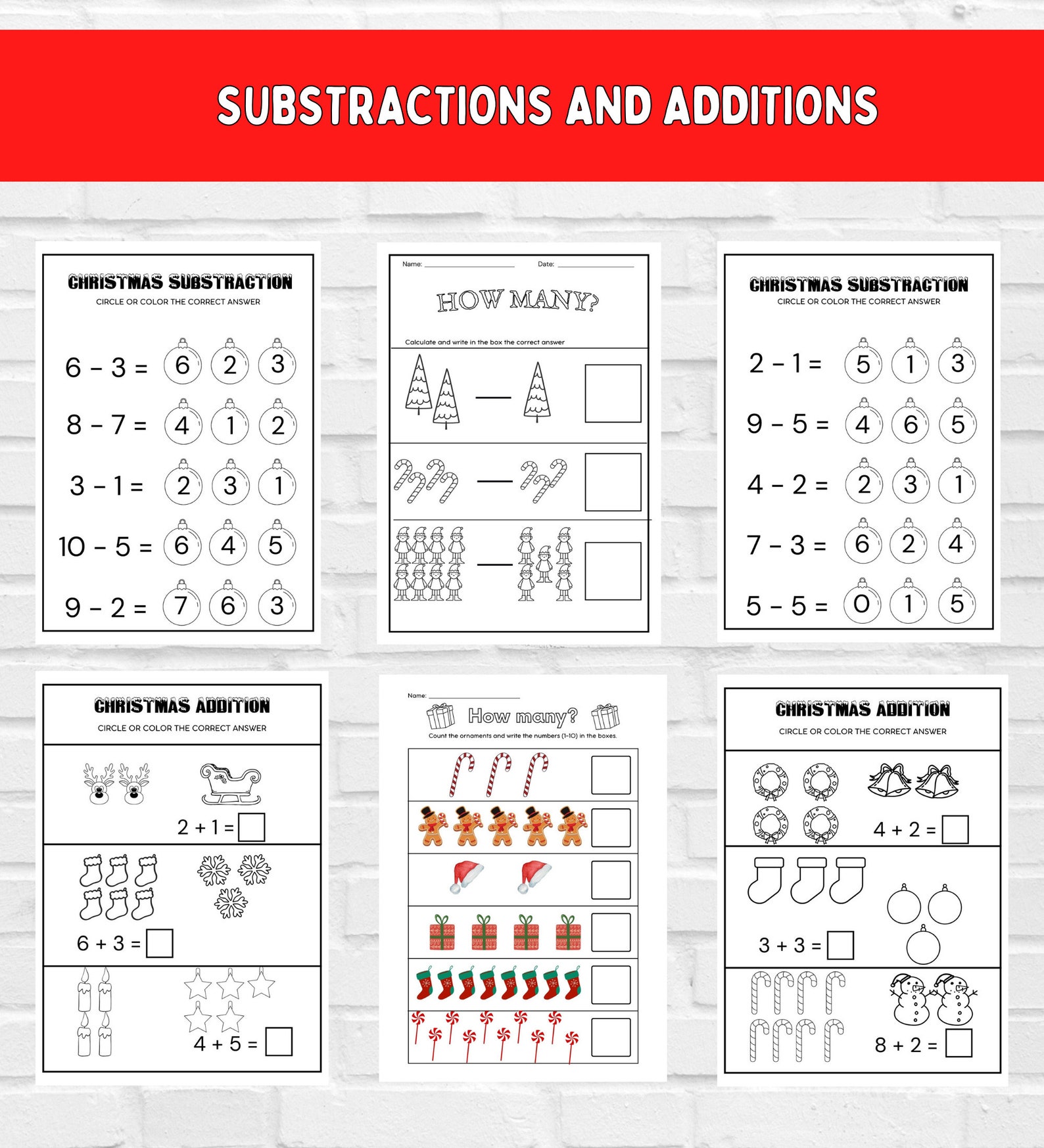 Printable Christmas Worksheets, Christmas Worksheet Bundle , Kid's ...