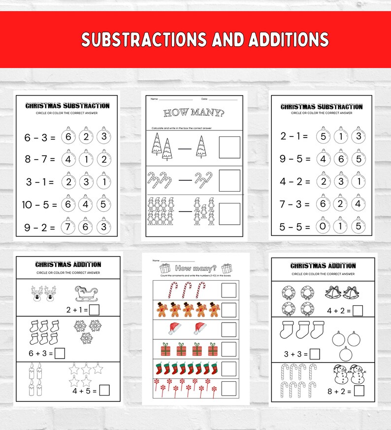 Printable Christmas Worksheets, Christmas Worksheet Bundle , Kid's ...