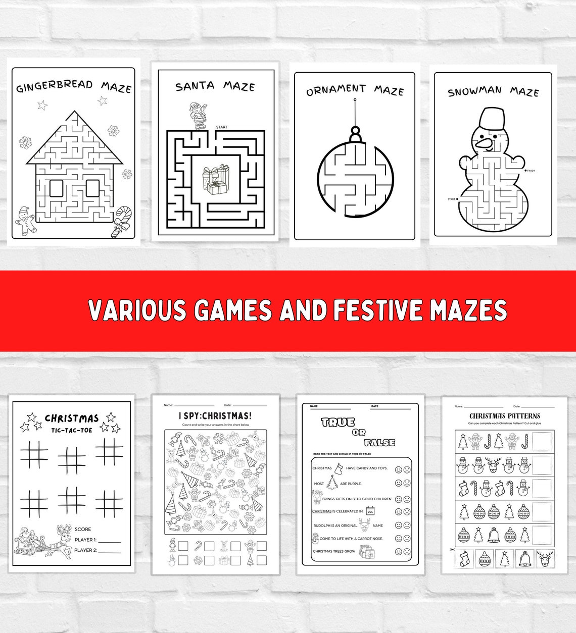 Printable Christmas Worksheets, Christmas Worksheet Bundle , Kid's ...