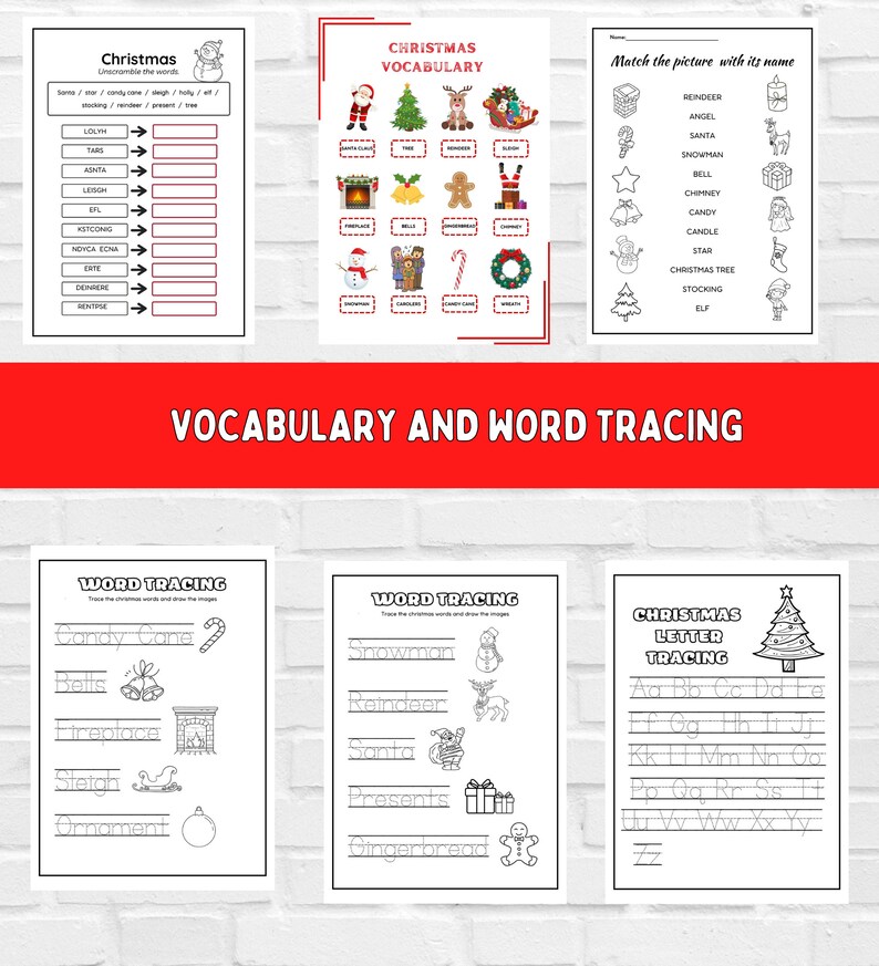 Printable Christmas Worksheets, Christmas Worksheet Bundle , Kid's ...
