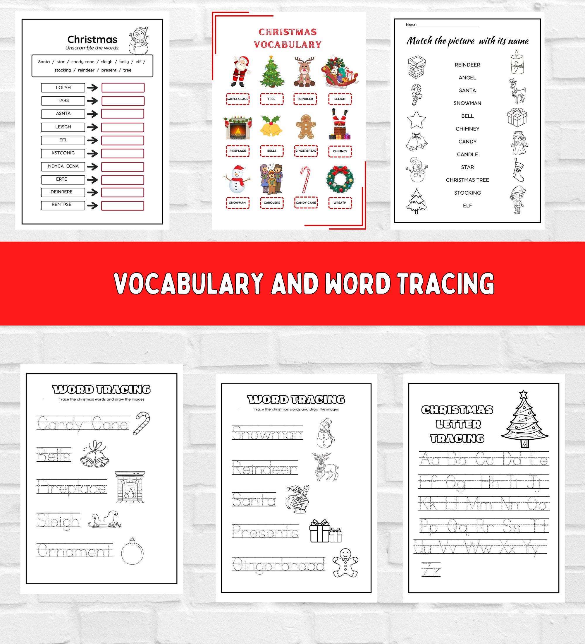 Printable Christmas Worksheets, Christmas Worksheet Bundle , Kid's ...