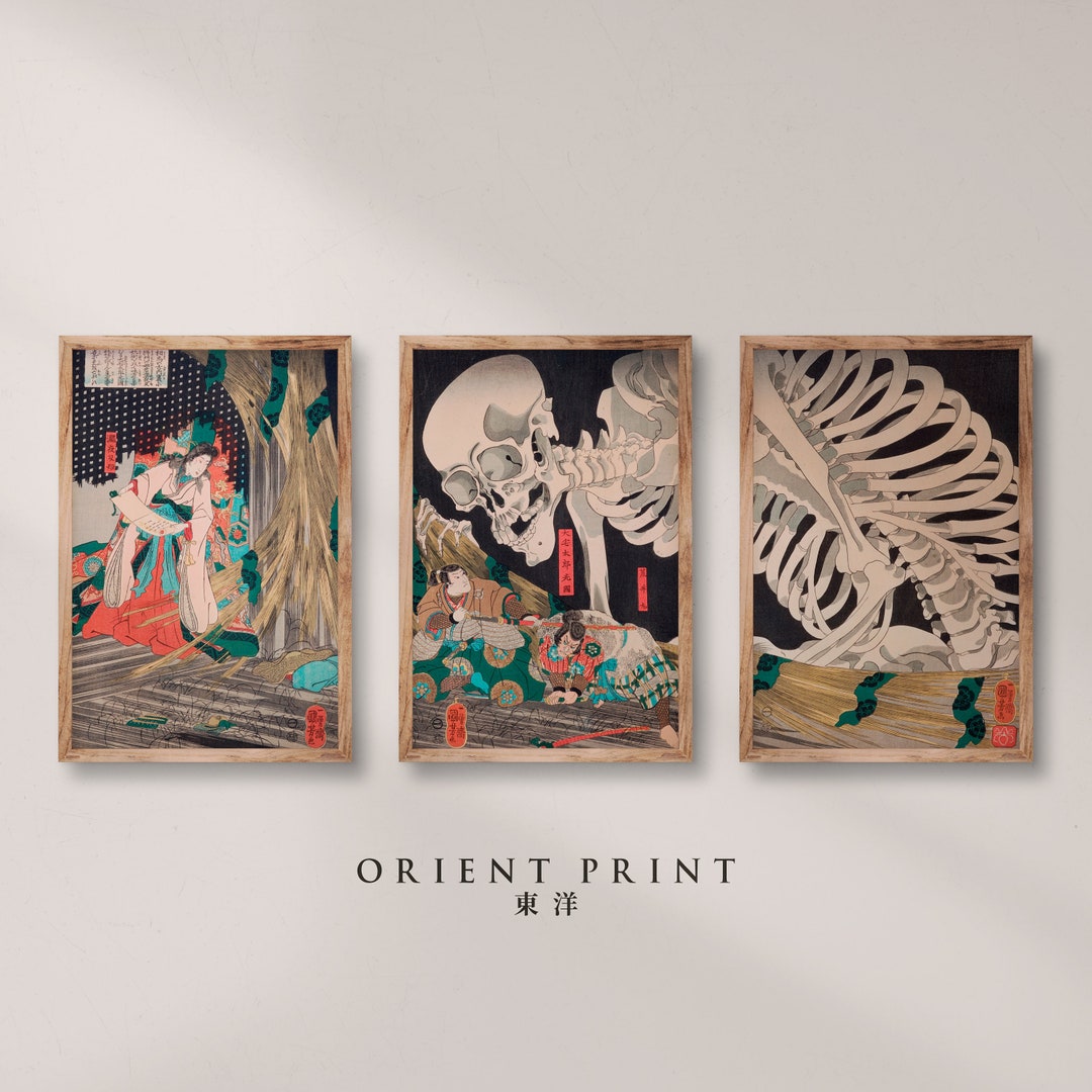 Japanese Skeleton Wall Art, Takiyasha the Witch and the Skeleton ...