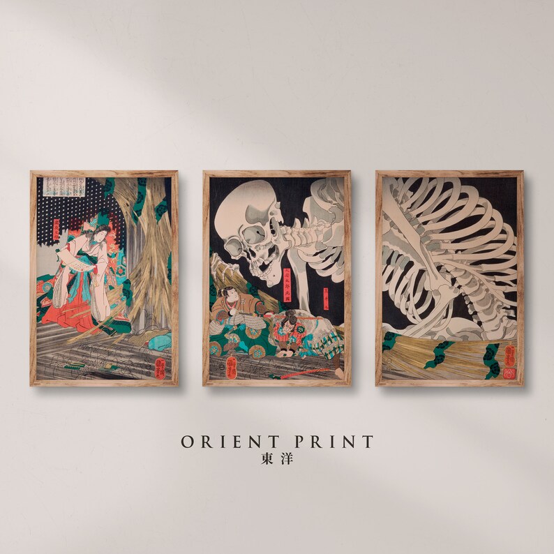 Japanese Skeleton Wall Art, Takiyasha the Witch and the Skeleton ...