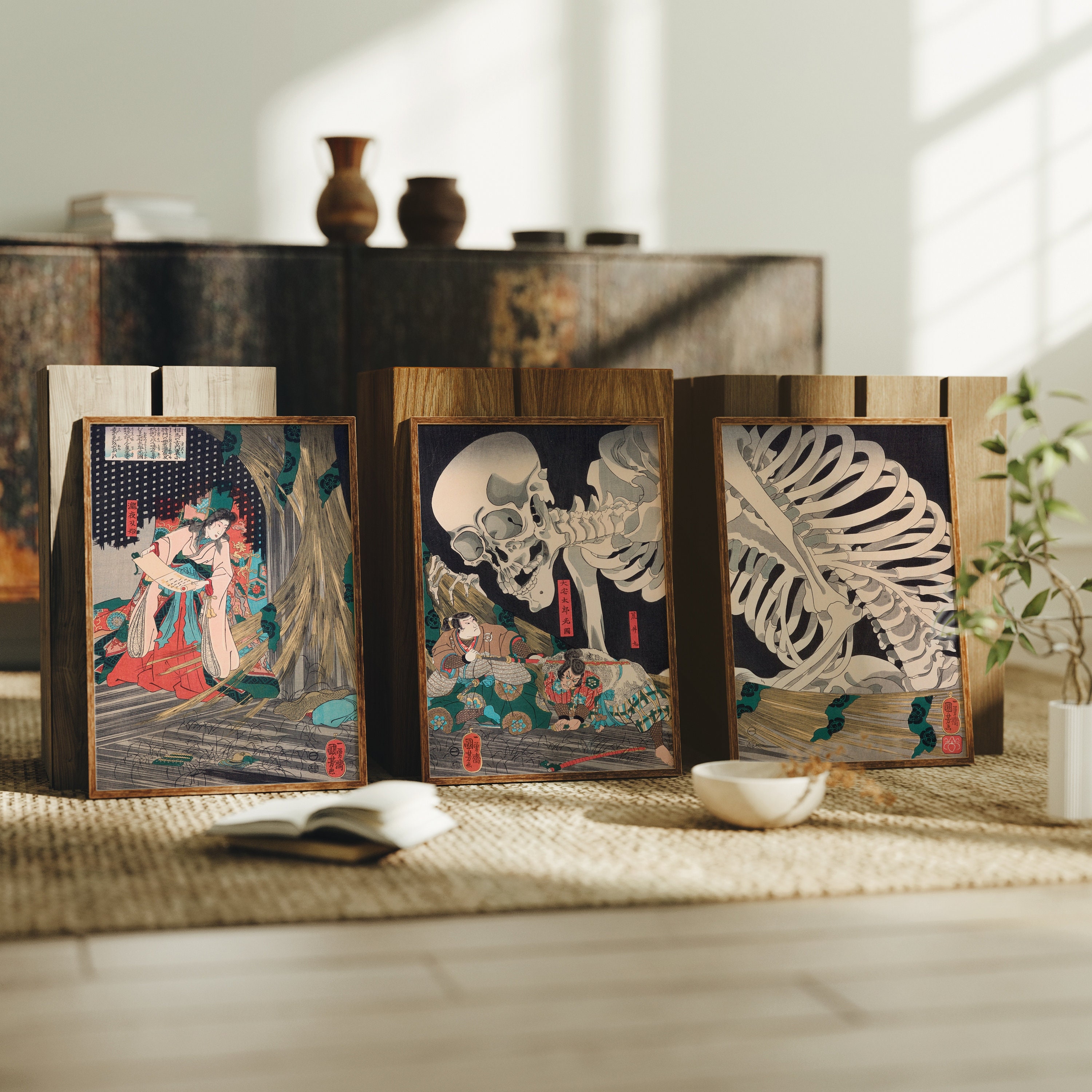 Japanese Skeleton Wall Art, Takiyasha the Witch and the Skeleton ...