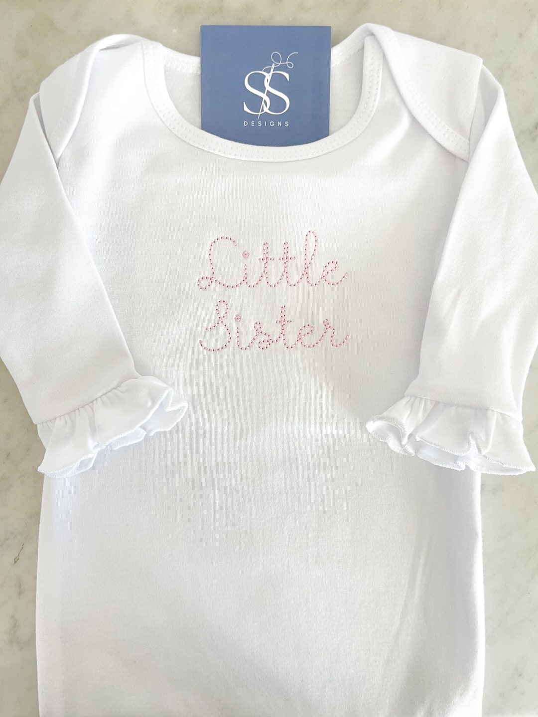 Monogrammed Little Sister Baby Gown - Etsy