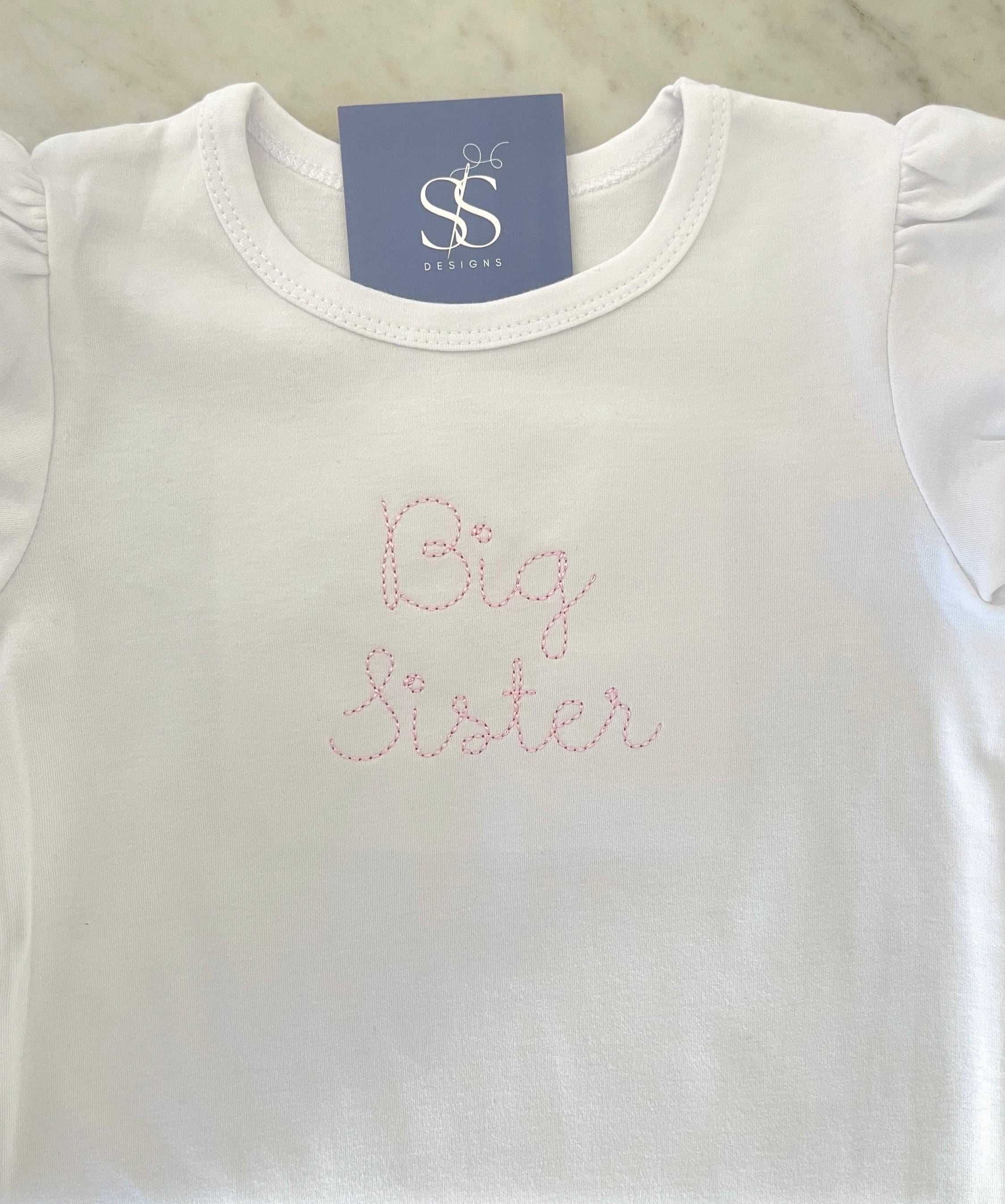 Big Sister Monogrammed T-shirt - Etsy
