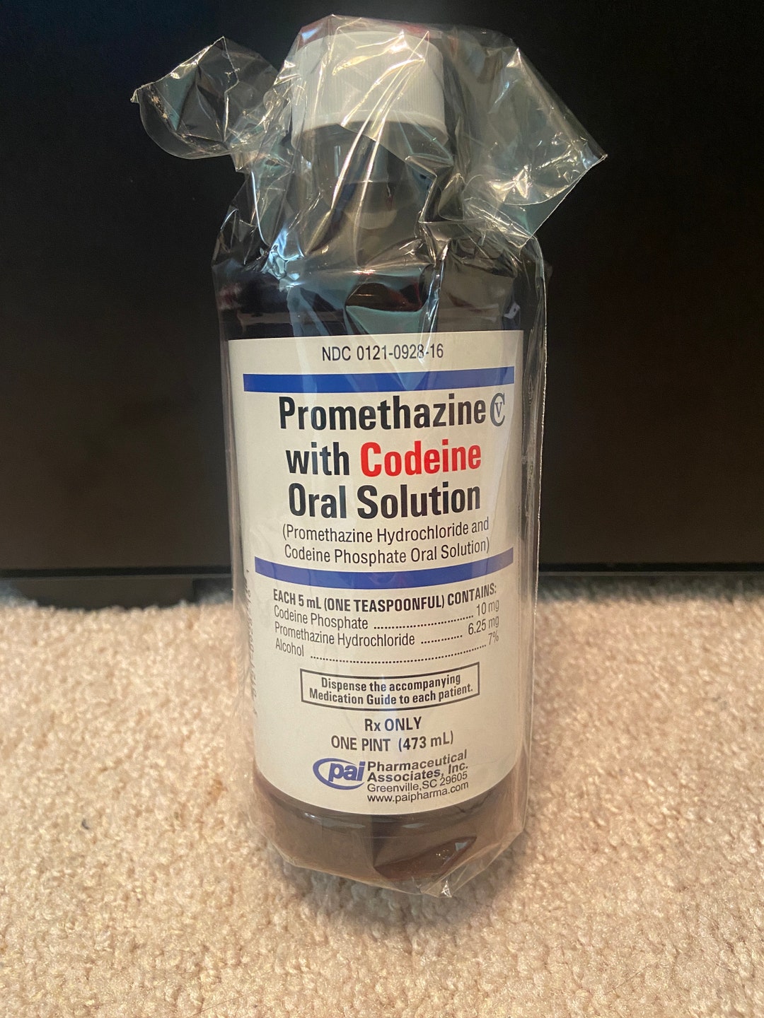 PAI Red Pharma empty HIGH Quality Prop Pint Bricks Lean Bottle Cough ...