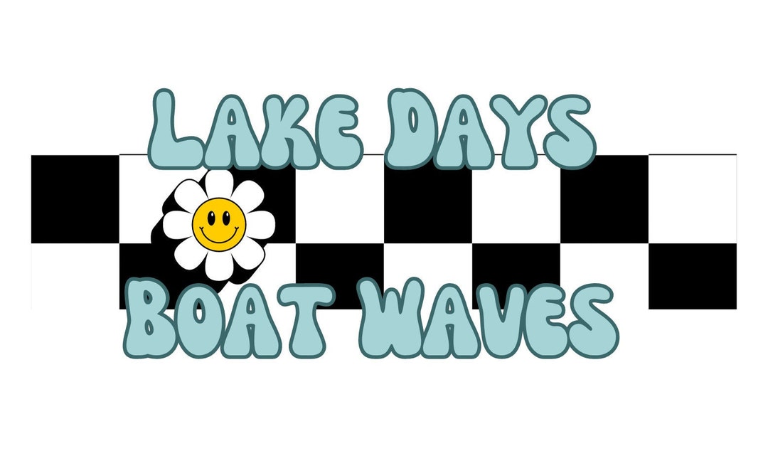 Lake Days Boat Waves PNG - Etsy