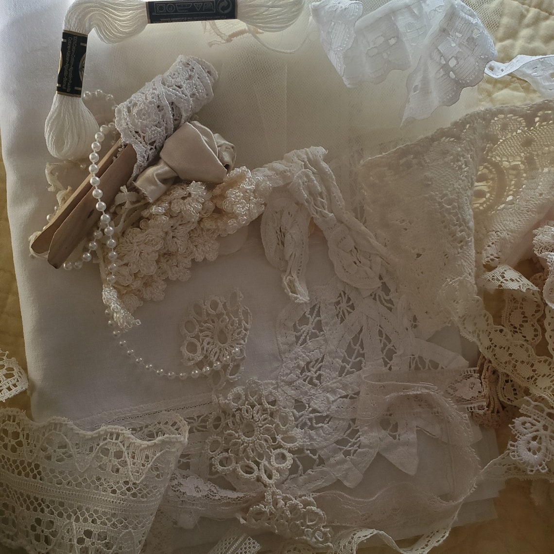 Slow Stitch Lace Needle Book Large Kit in BLUE Includes Cover, Batting ...