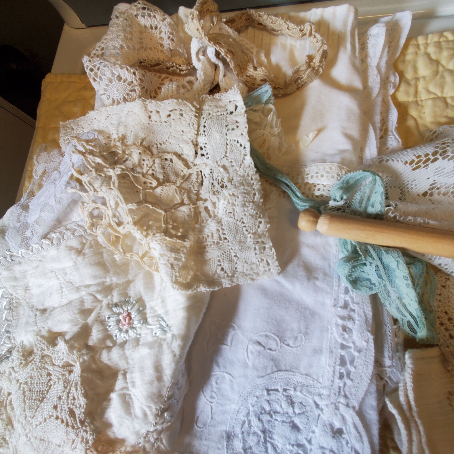 Slow Stitch Lace Needle Book Large Kit in BLUE Includes Cover, Batting ...