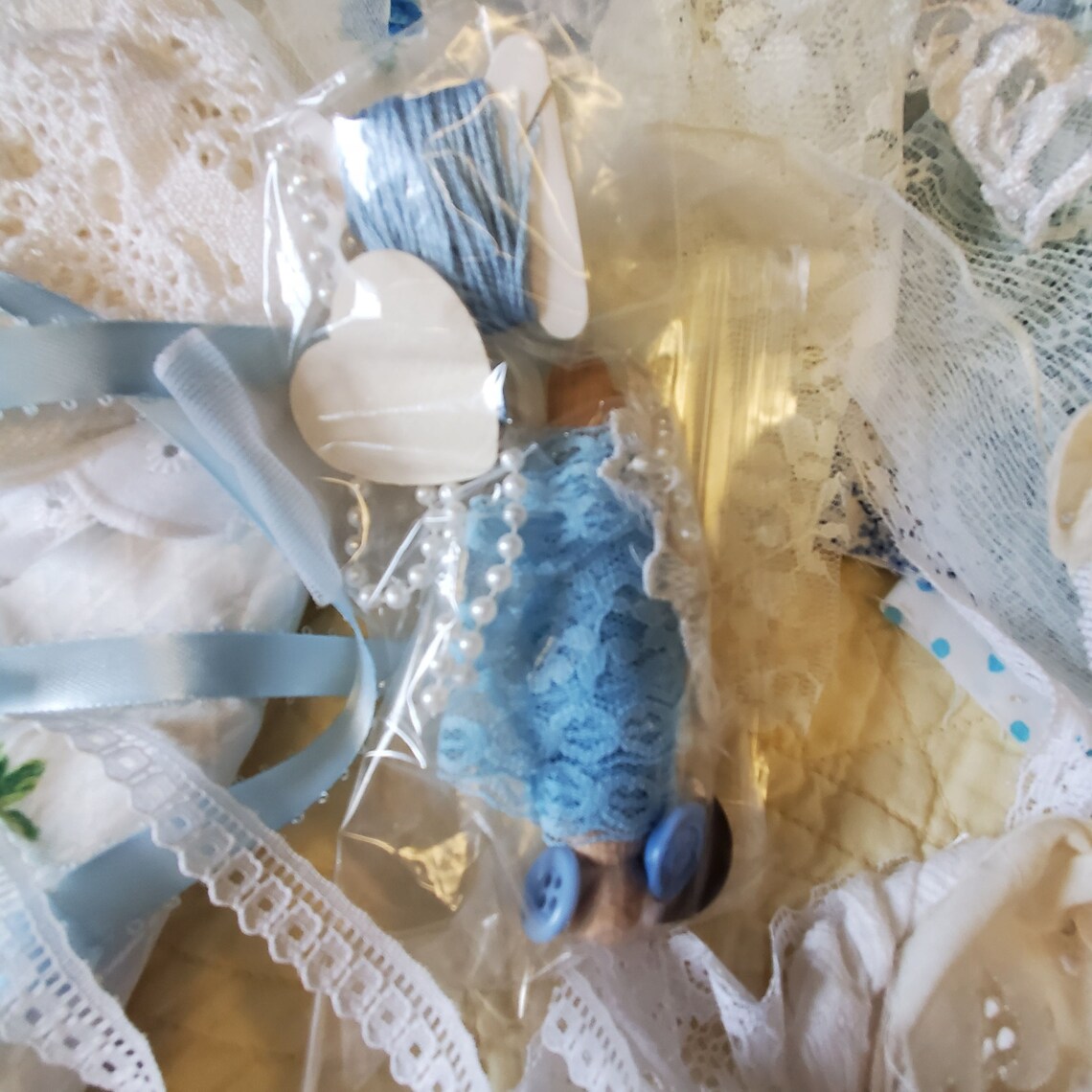 Slow Stitch Lace Needle Book Large Kit in BLUE Includes Cover, Batting ...