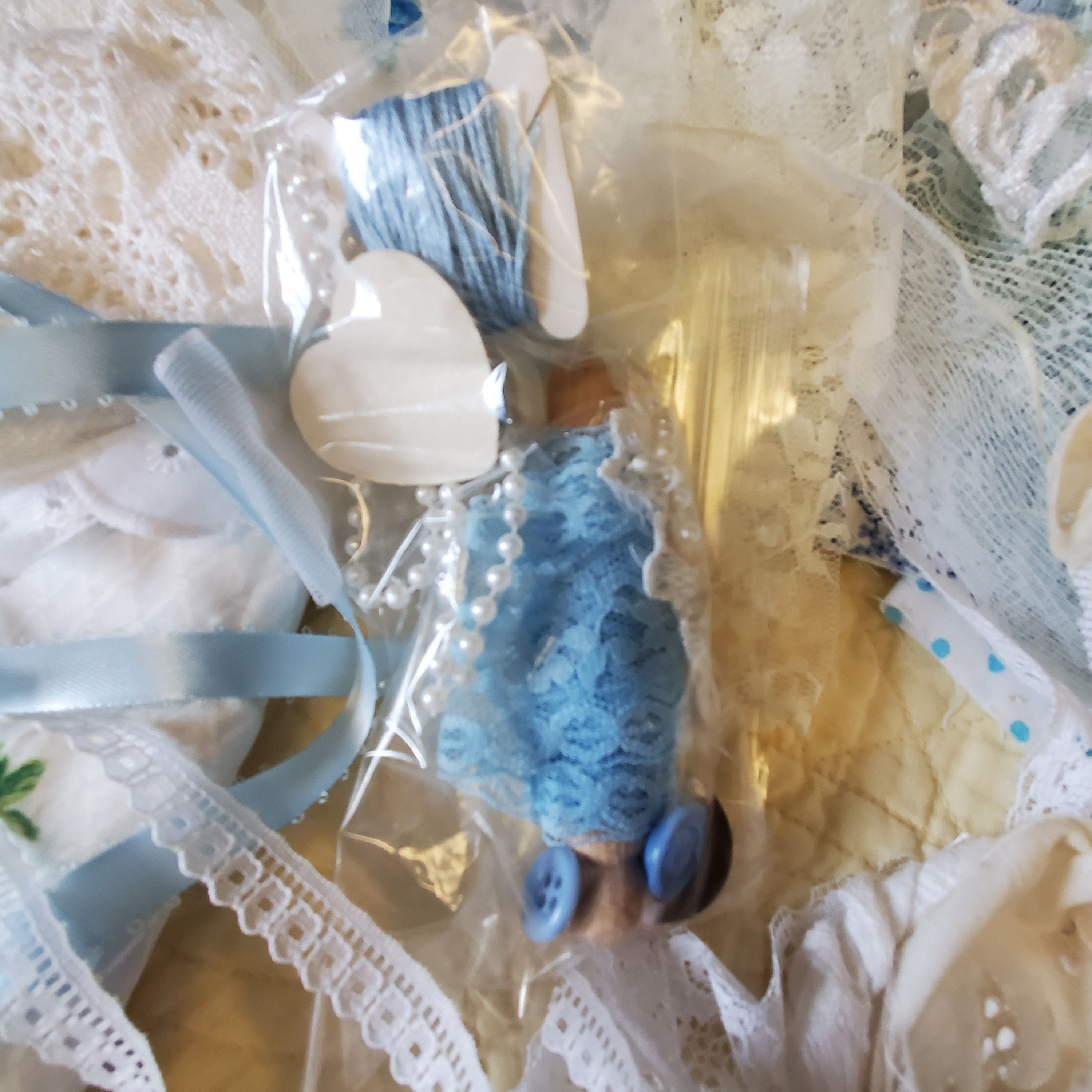 Slow Stitch Lace Needle Book Large Kit in BLUE Includes Cover, Batting ...