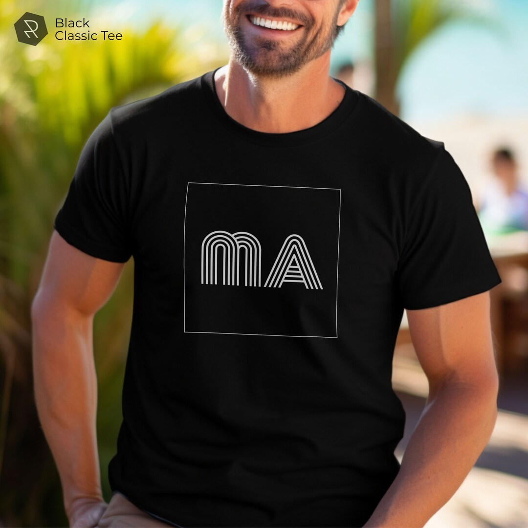 Retro Massachusetts T-shirt, Minimalist Tee, State Abbreviation Shirt ...
