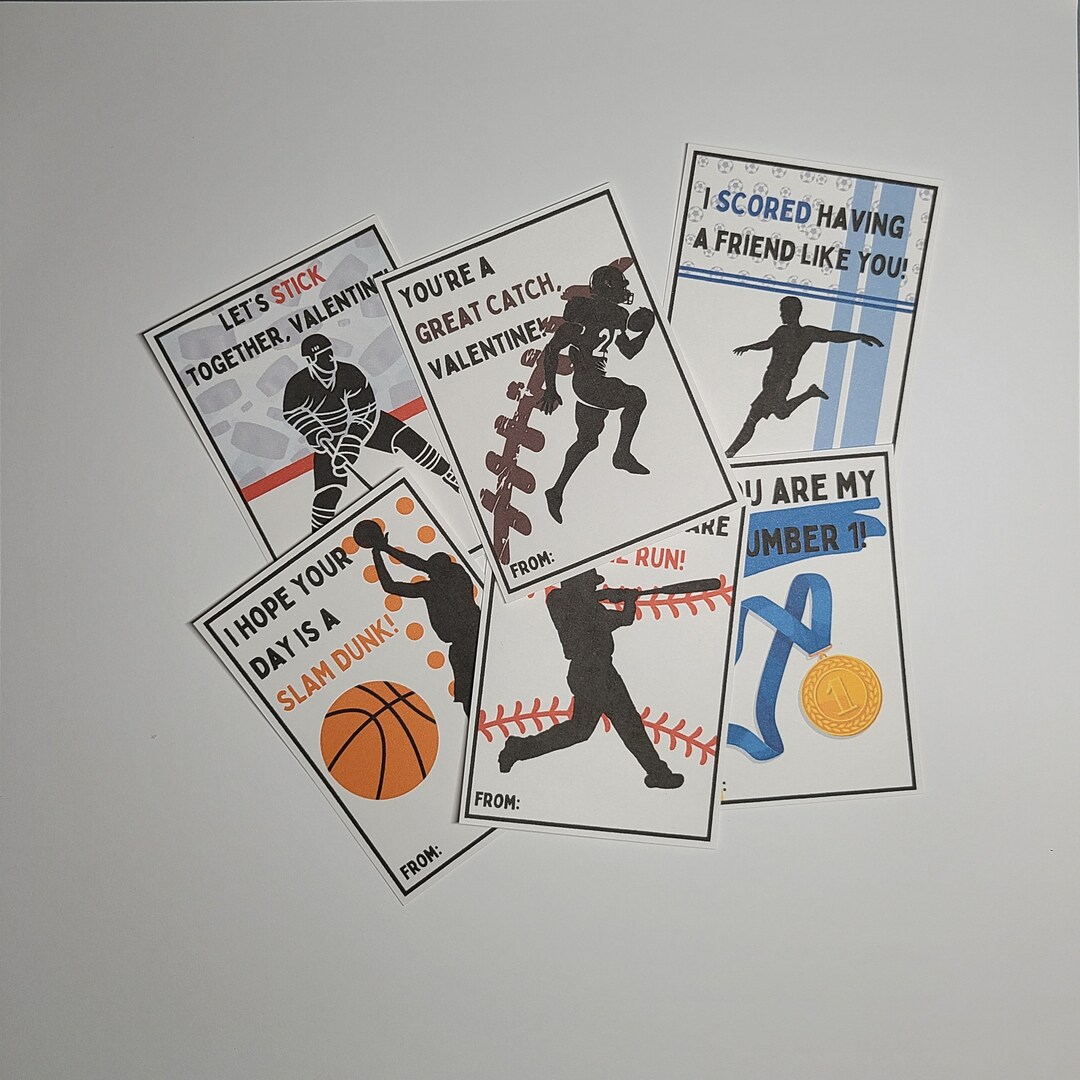 Printable Sports Valentine's Day Cards - Etsy