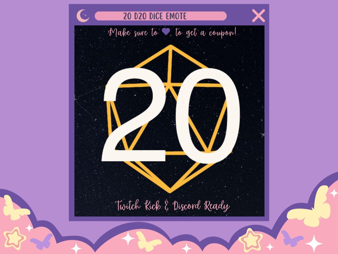 Rolled 20 D20 Dice Animated Emote - Etsy