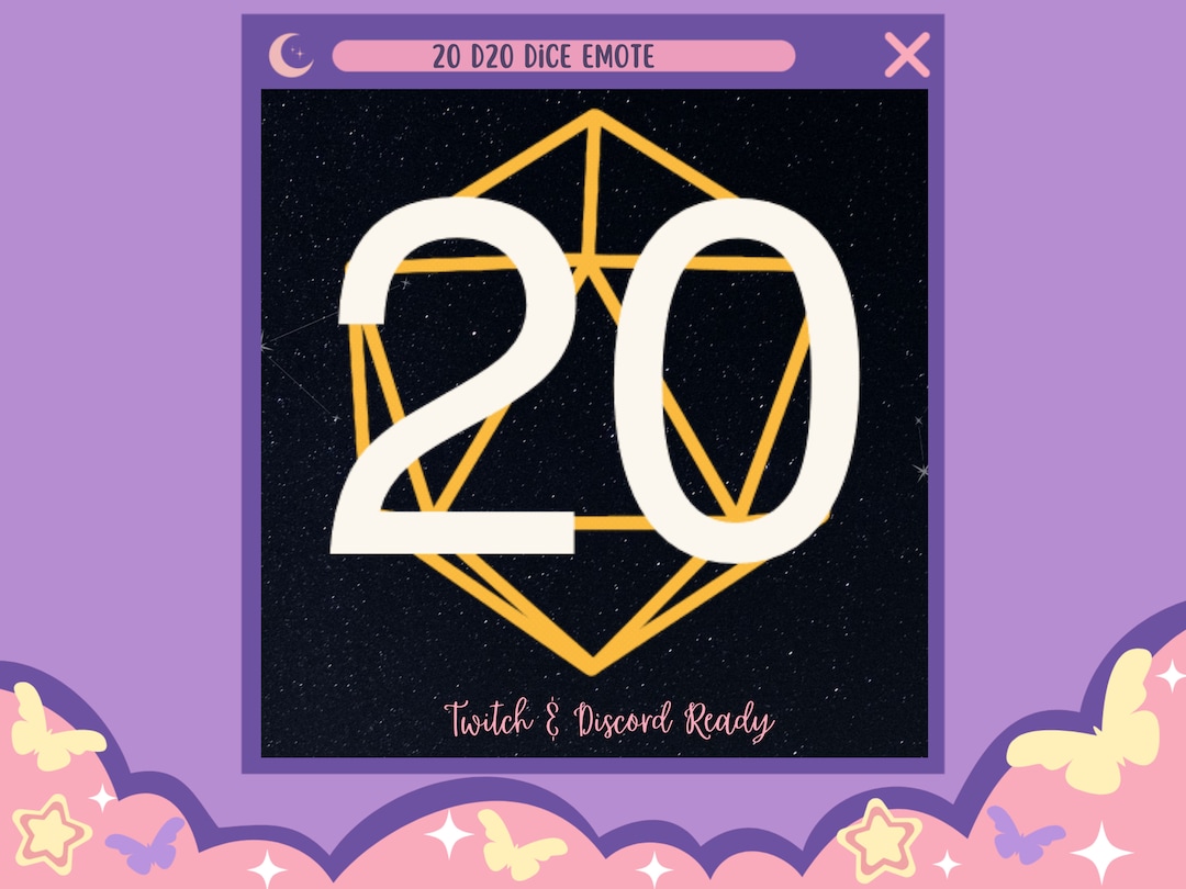 Rolled 20 D20 Dice Animated Emote - Etsy