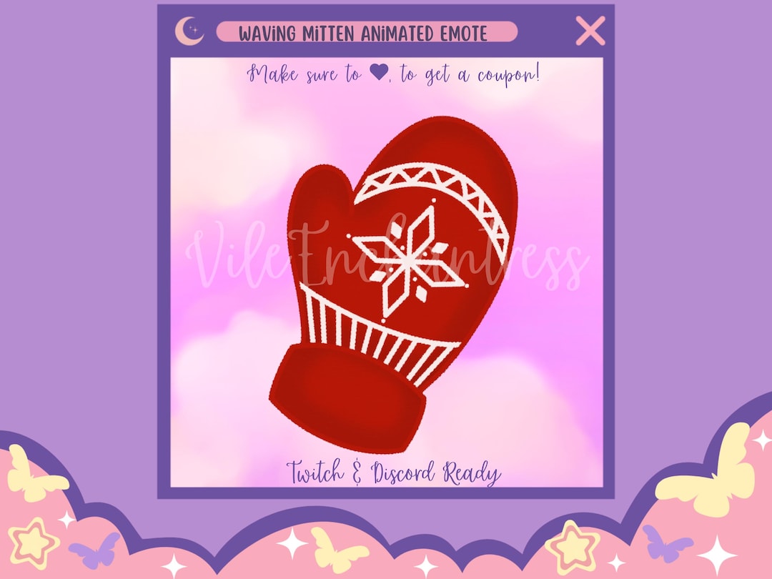 Waving Mitten Animated Emote - Etsy