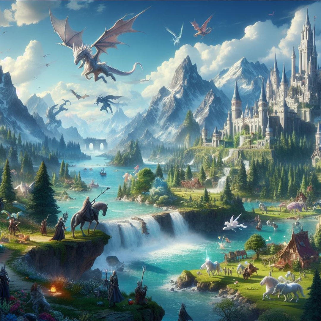 A Fantasy Style Video Game Wallpaper - Etsy