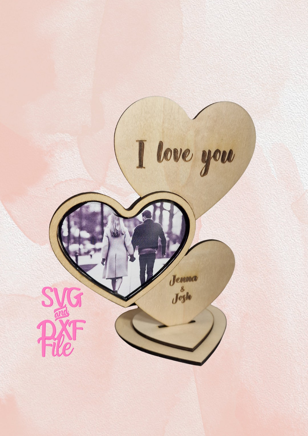SVG | DXF | Laser File | Valentines | Gift | Love | Heart | Photoframe ...