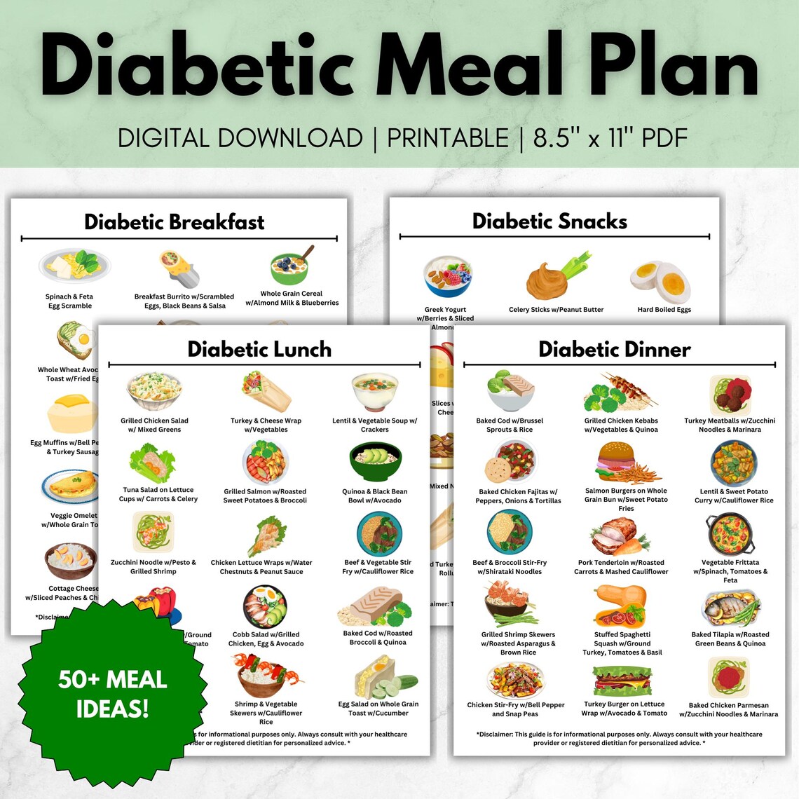 Diabetic Meal Plan | Diabetes Food List | Diet Plan | Low Carb Food ...