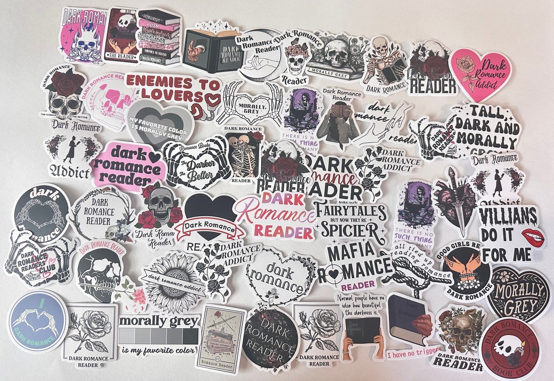 Dark Romance Reader Waterproof Stickers - Etsy