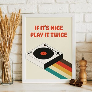 Music Wall Art, Trendy Retro Poster, Record Player Wall Print, Retro ...