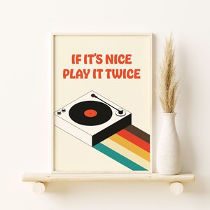 Music Wall Art, Trendy Retro Poster, Record Player Wall Print, Retro ...