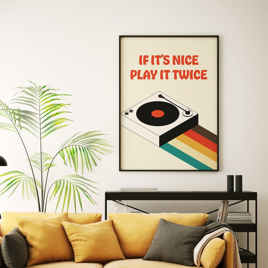 Music Wall Art, Trendy Retro Poster, Record Player Wall Print, Retro ...