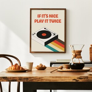Music Wall Art, Trendy Retro Poster, Record Player Wall Print, Retro ...