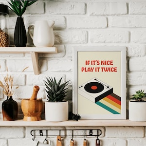 Music Wall Art, Trendy Retro Poster, Record Player Wall Print, Retro ...