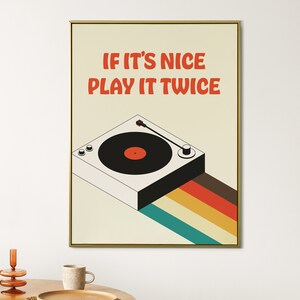 Music Wall Art, Trendy Retro Poster, Record Player Wall Print, Retro ...