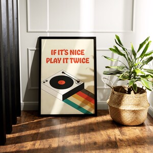Music Wall Art, Trendy Retro Poster, Record Player Wall Print, Retro ...