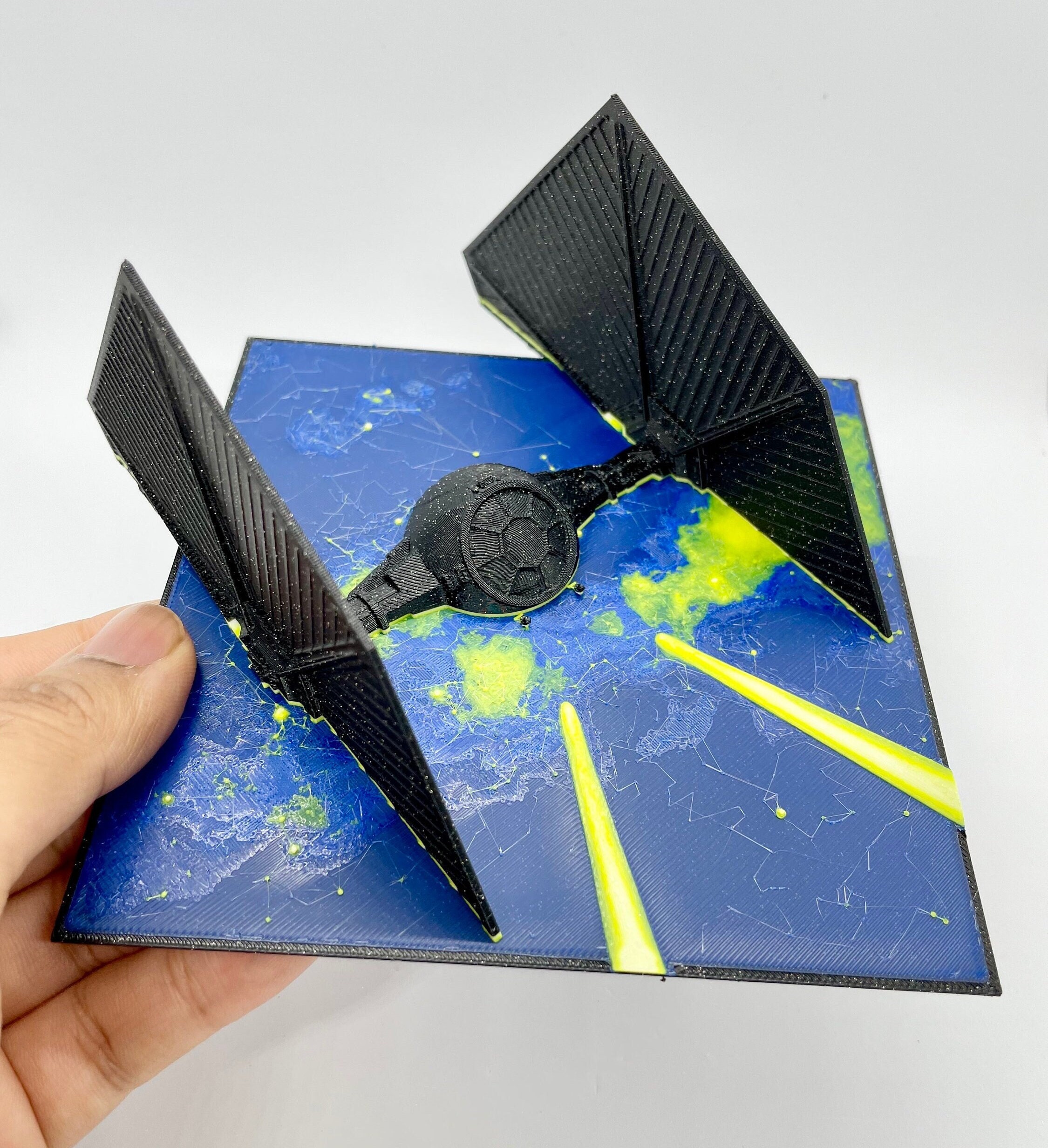 Spaceship Fighter 3D Painting, Hueforge Print, 3D Printed Painting ...