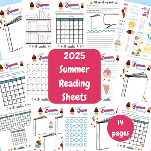 2025 Summer Reading, Reading Log, Printable Book Tracker Activity ...