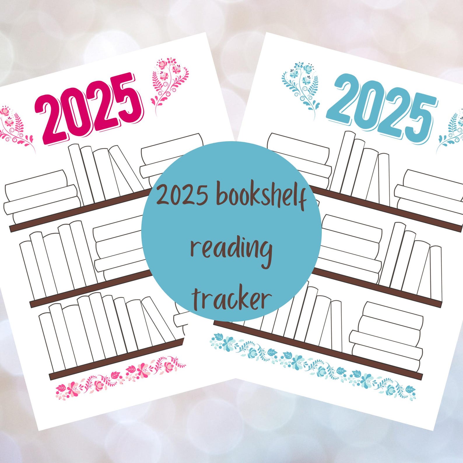 2025 Bookshelf Reading Log, Printable Book Tracker Sheet - Etsy