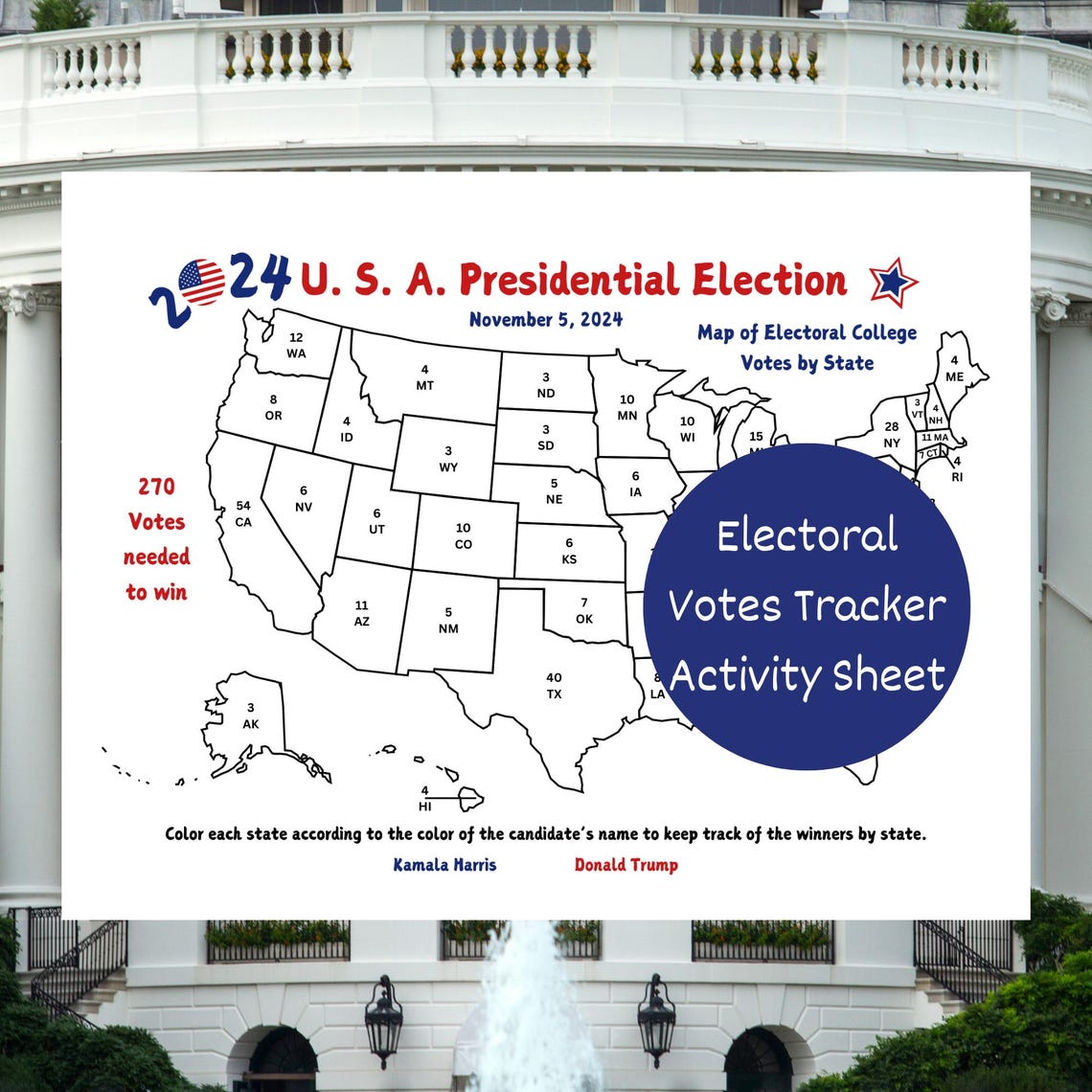 2024 US Presidential Election Worksheets, Election Day Activities ...
