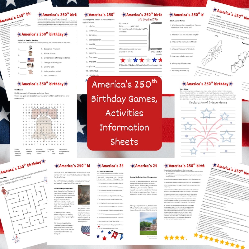 Semiquincentennial Games - Etsy UK