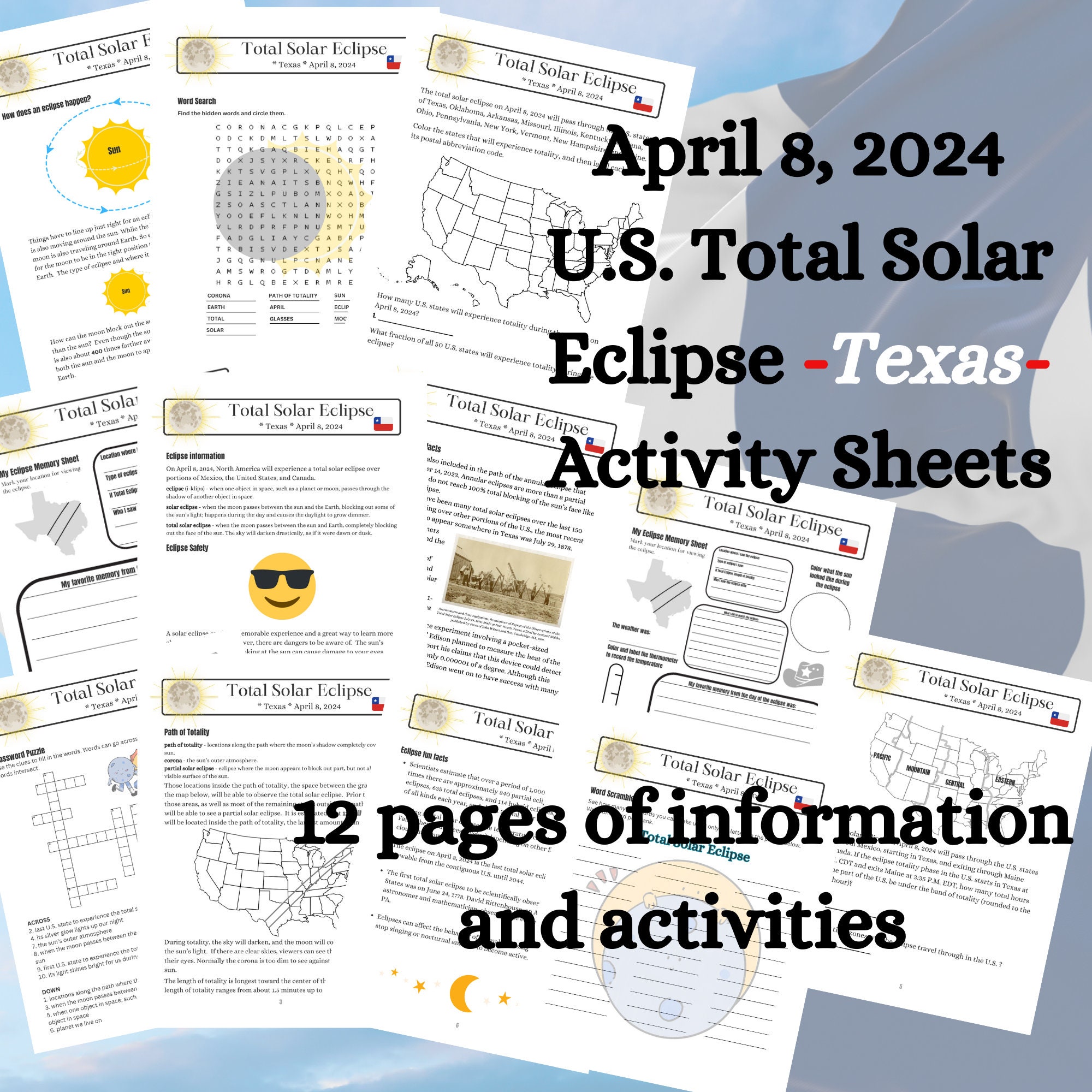 April 8, 2024 Total Solar Eclipse Texas Information, Activity, and ...
