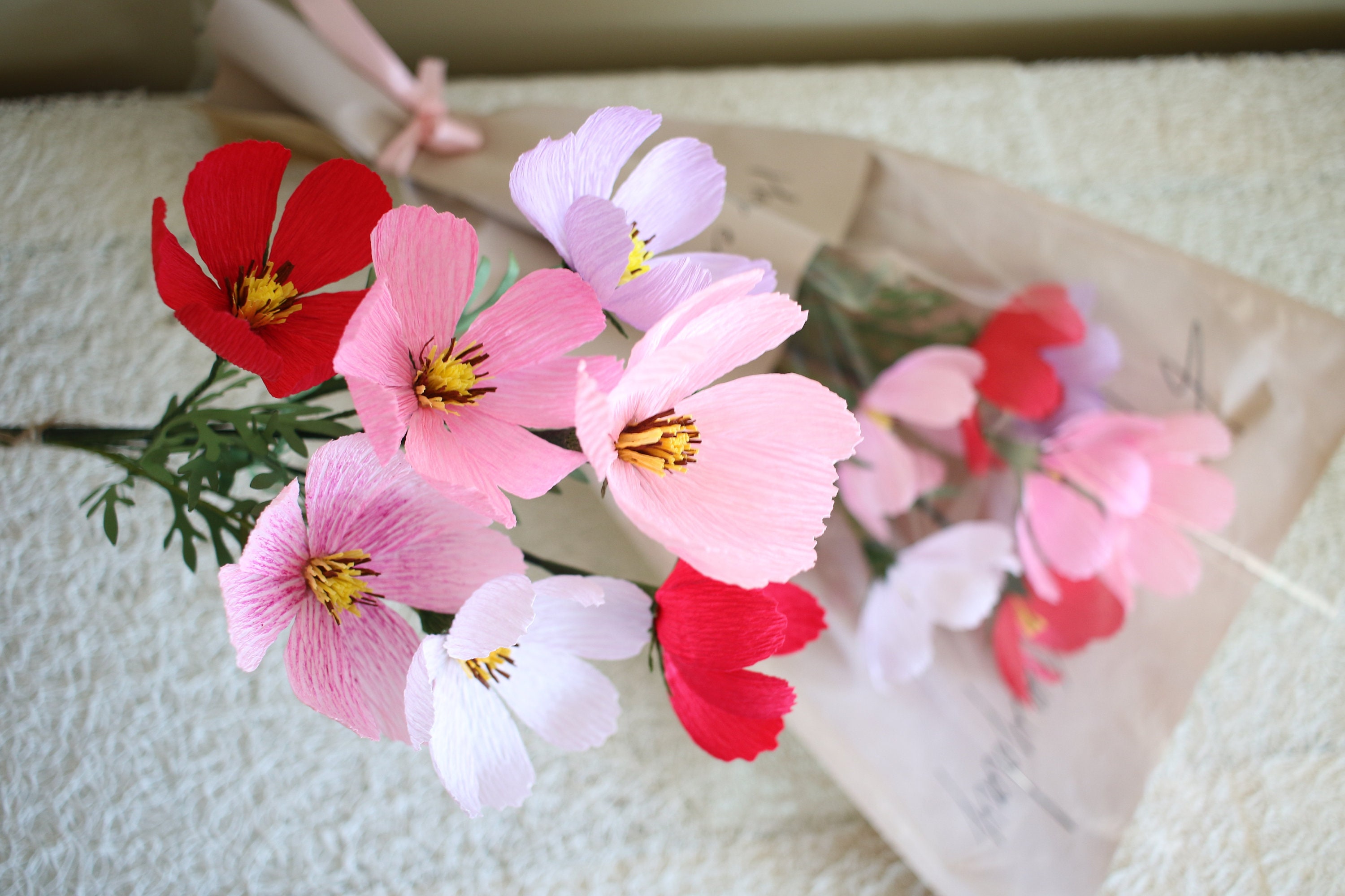Pink Cosmos Paper Flowers Handmade Eco Friendly - Etsy