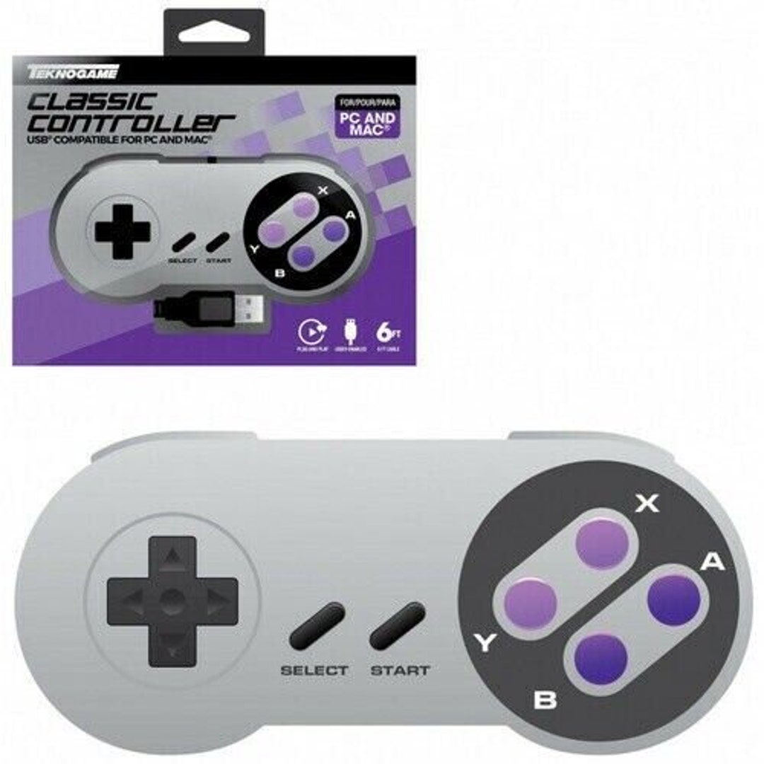 Brand New PC and Mac SNES Style USB Controller Wired Controller Game ...