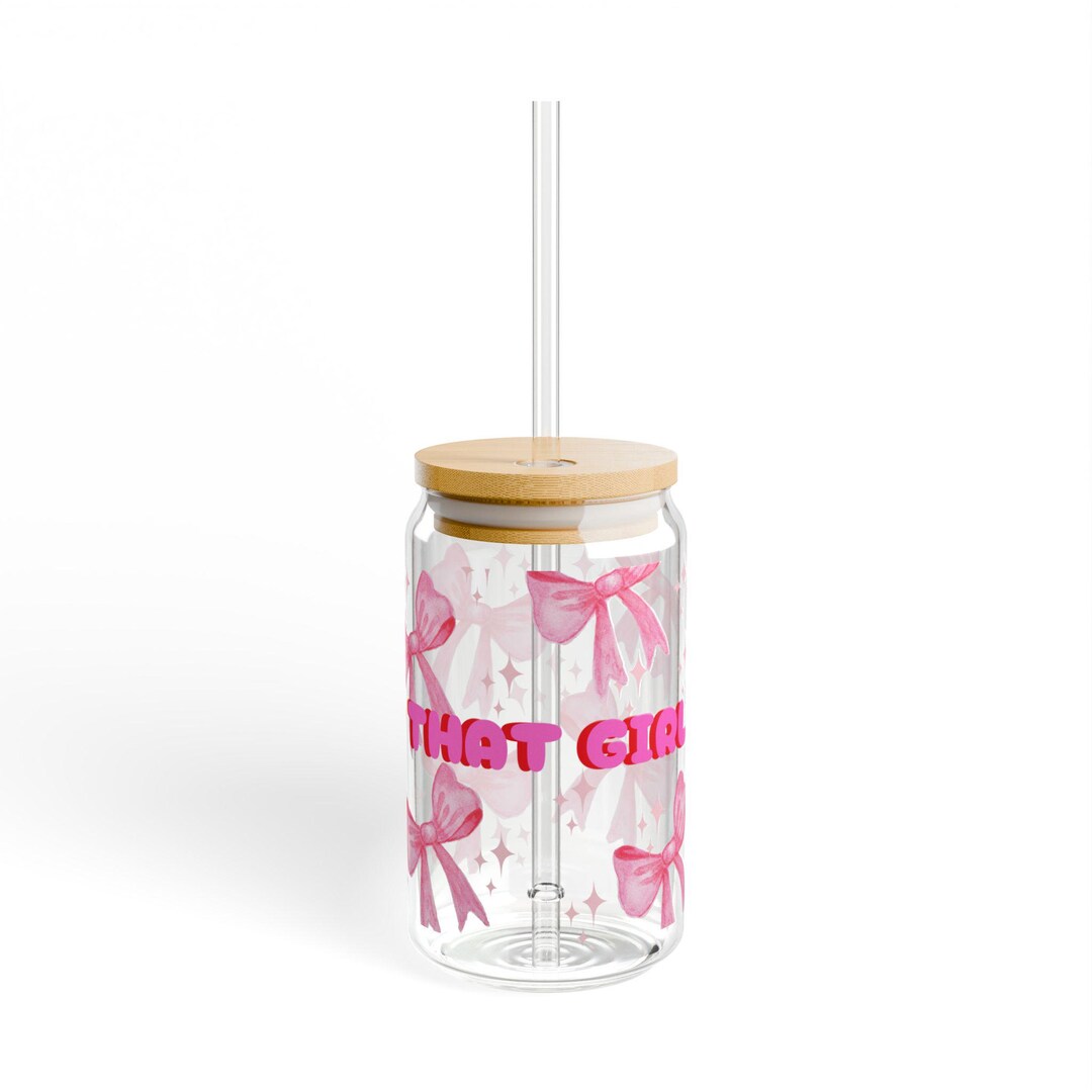That Girl Pink Bow Aesthetic Sipper Cup Cute & Trendy Coquette Style - Etsy