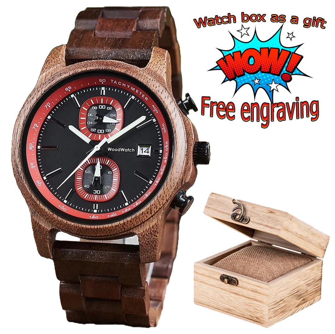 A Handmade Wooden Men's Watch With a Chronograph is the Perfect Gift ...