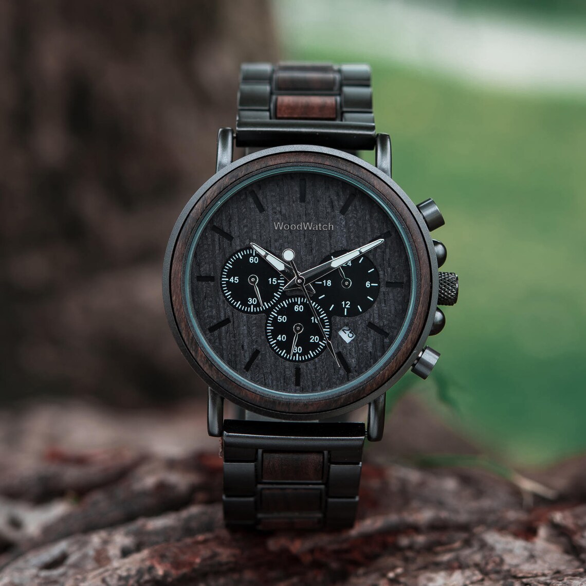 Engraved Mens Watch Wood Watch Birthday Present, Anniversary Gift for ...