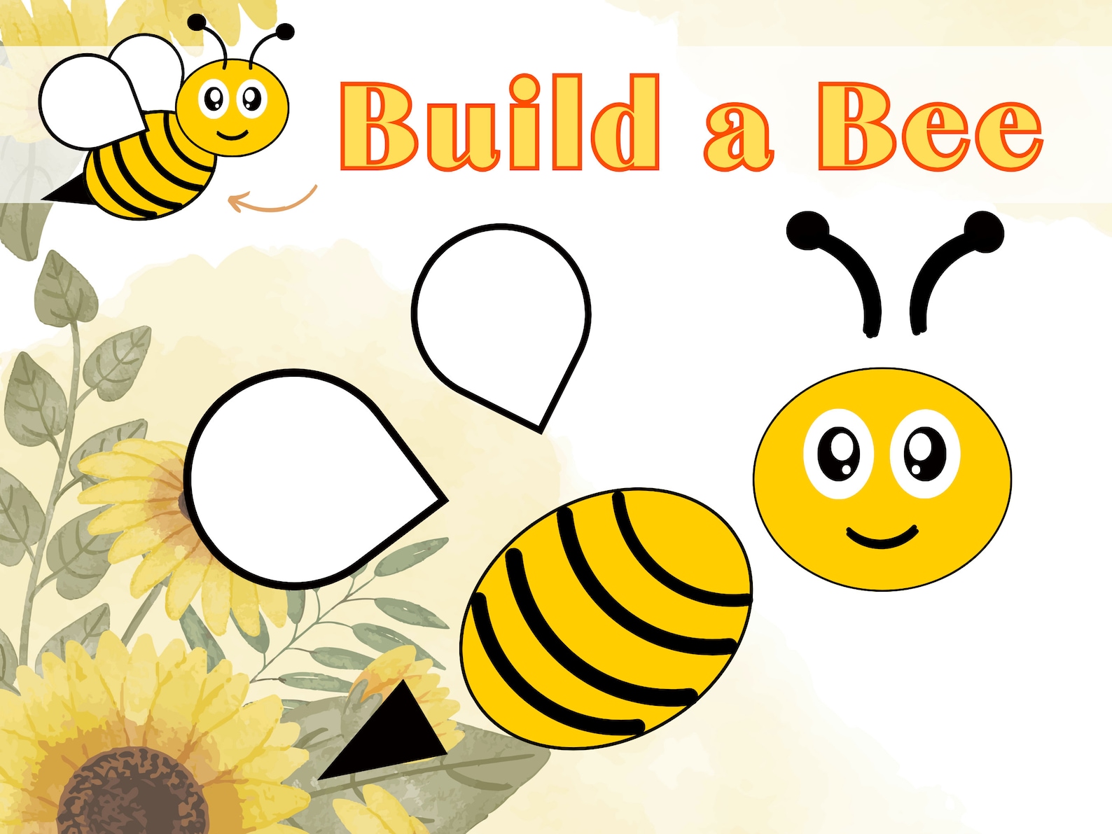 Build A Bee Craft: Spring Activity Set With Coloring & Handwriting ...