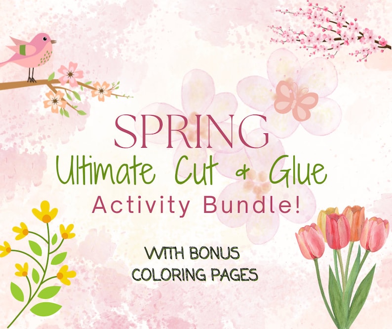 Spring Bug Cut & Glue Activity Bundle: Printable Craft (PDF) - Etsy