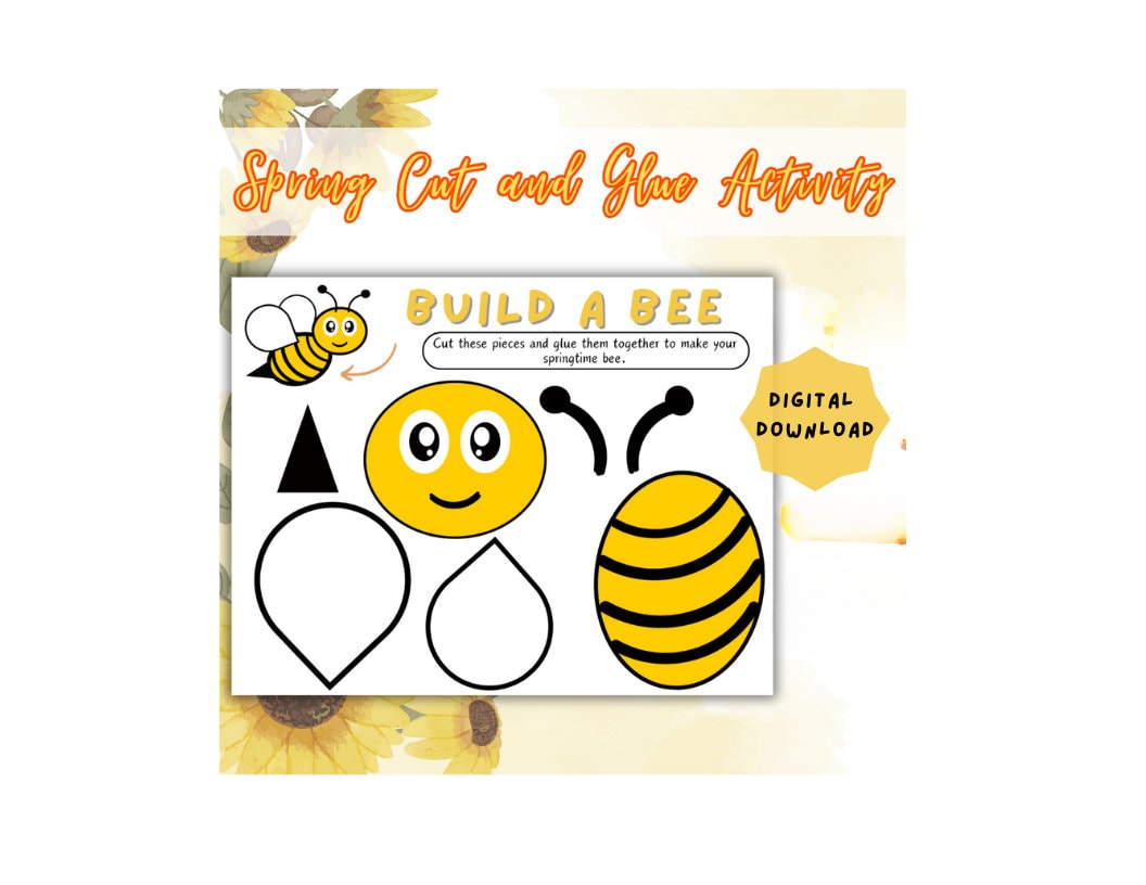 Build A Bee Craft: Spring Activity Set With Coloring & Handwriting ...