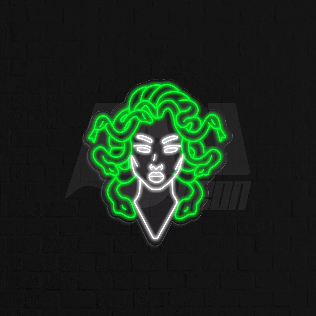 Medusa Neon Sign, Greek Sculpture Neon Sign , Ancient Greek Neon ...