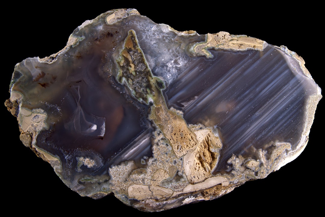 RARE. Bulgarian Waterline Agate From the Rhodope Mountains. Polished ...